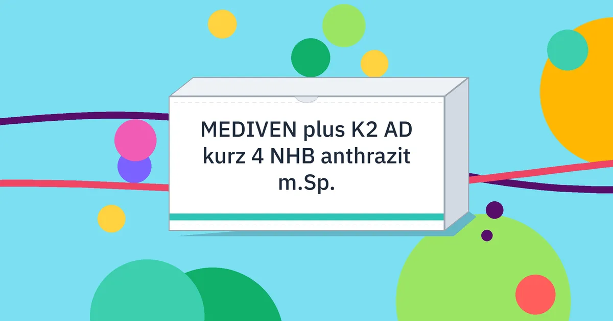 Symbolbild: Packung mit der Aufschrift MEDIVEN plus K2 AD kurz 4 NHB anthrazit m.Sp. (PZN 15924738) – Verfügbarkeit und Bezug in Apotheken in Frankfurt am Main