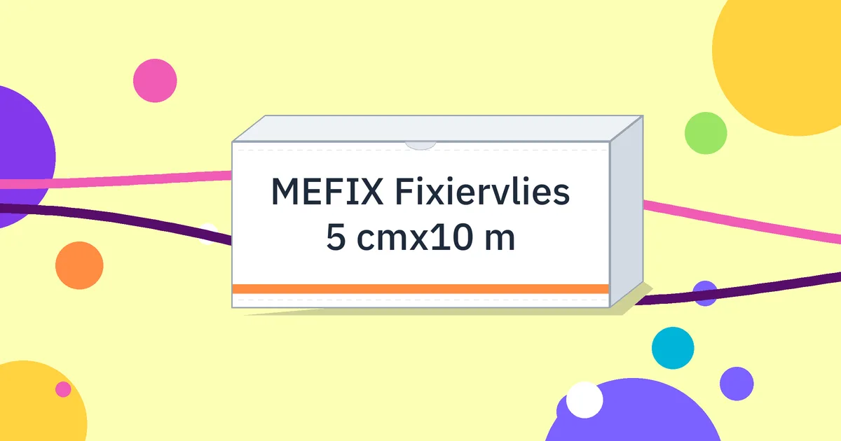 Symbolbild: Packung mit der Aufschrift MEFIX Fixiervlies 5 cmx10 m (PZN 00695580) – Verfügbarkeit und Bezug in Apotheken in Frankfurt am Main
