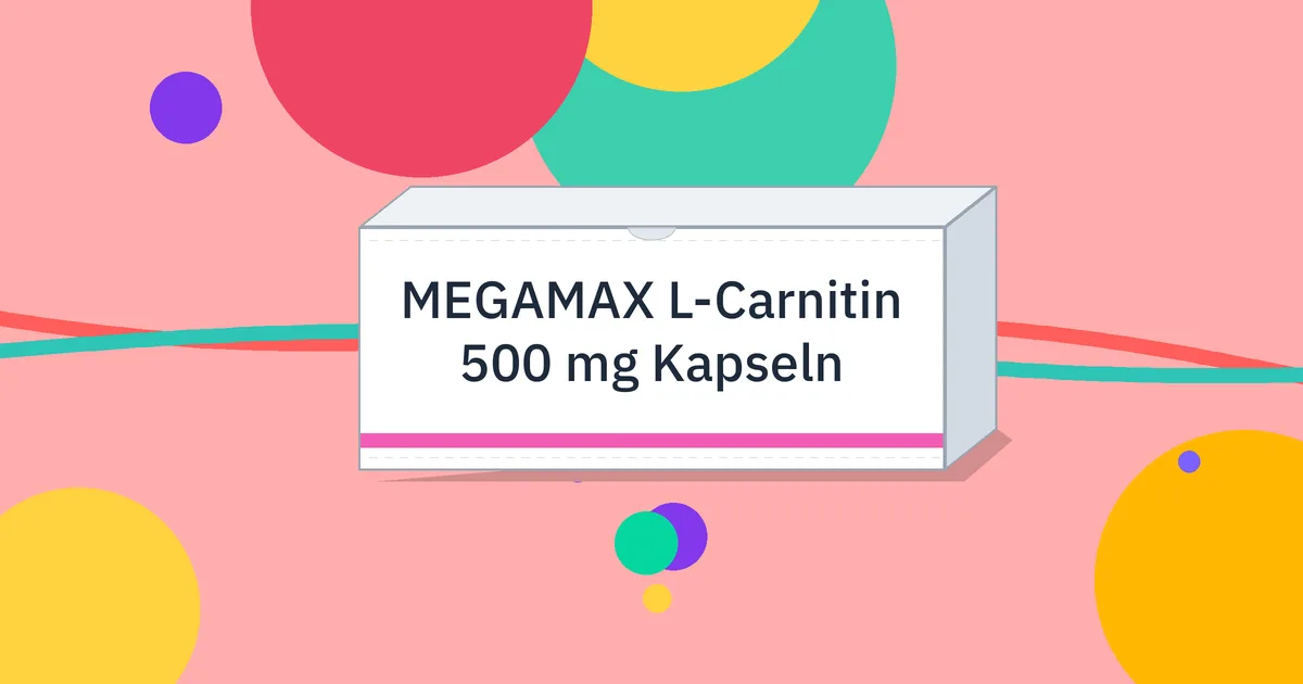Symbolbild: Packung mit der Aufschrift MEGAMAX L-Carnitin 500 mg Kapseln (PZN 04797219) – Verfügbarkeit und Bezug in Apotheken in Frankfurt am Main
