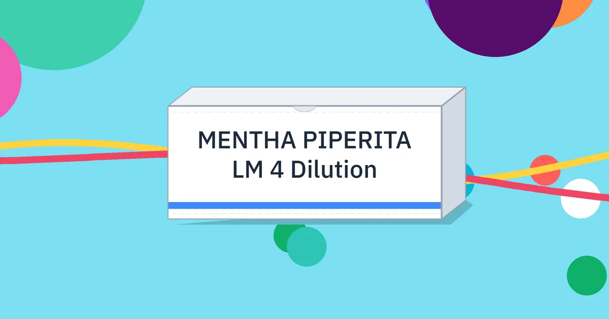 Symbolbild: Packung mit der Aufschrift MENTHA PIPERITA LM 4 Dilution (PZN 13604099) – Verfügbarkeit und Bezug in Apotheken in Frankfurt am Main