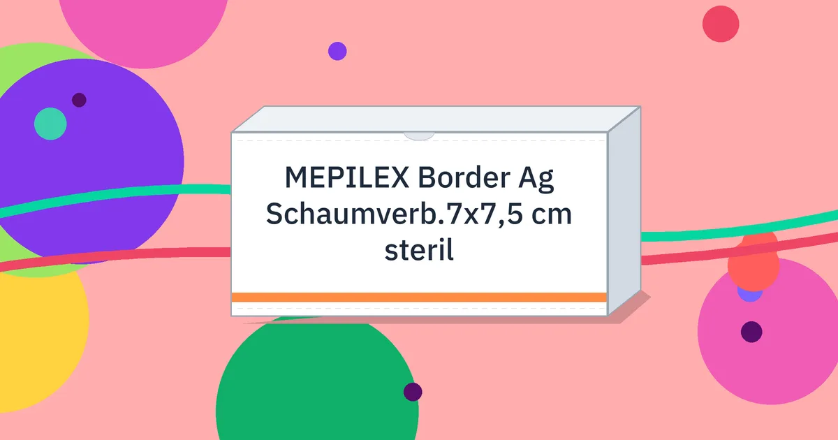 Symbolbild: Packung mit der Aufschrift MEPILEX Border Ag Schaumverb.7x7,5 cm steril (PZN 14221348) – Verfügbarkeit und Bezug in Apotheken in Frankfurt am Main