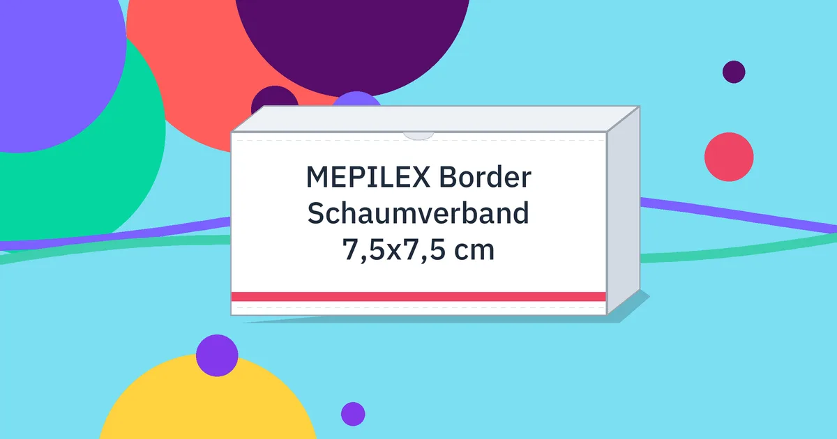 Symbolbild: Packung mit der Aufschrift MEPILEX Border Schaumverband 7,5x7,5 cm (PZN 10264148) – Verfügbarkeit und Bezug in Apotheken in Frankfurt am Main