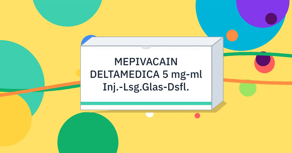 Symbolbild: Packung mit der Aufschrift MEPIVACAIN DELTAMEDICA 5 mg-ml Inj.-Lsg.Glas-Dsfl. (PZN 09220370) – Verfügbarkeit und Bezug in Apotheken in Frankfurt am Main