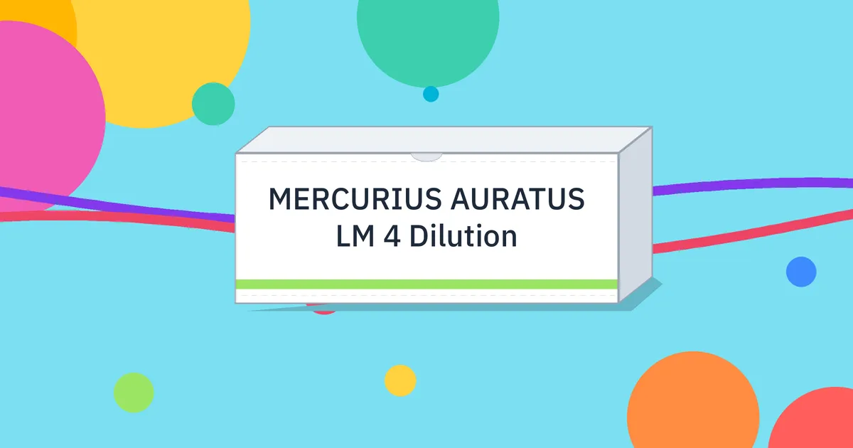 Symbolbild: Packung mit der Aufschrift MERCURIUS AURATUS LM 4 Dilution (PZN 12948164) – Verfügbarkeit und Bezug in Apotheken in Frankfurt am Main