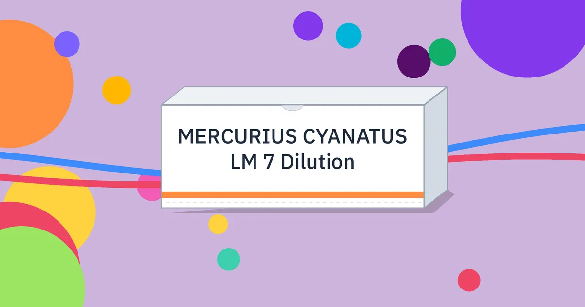 Symbolbild: Packung mit der Aufschrift MERCURIUS CYANATUS LM 7 Dilution (PZN 12950801) – Verfügbarkeit und Bezug in Apotheken in Frankfurt am Main