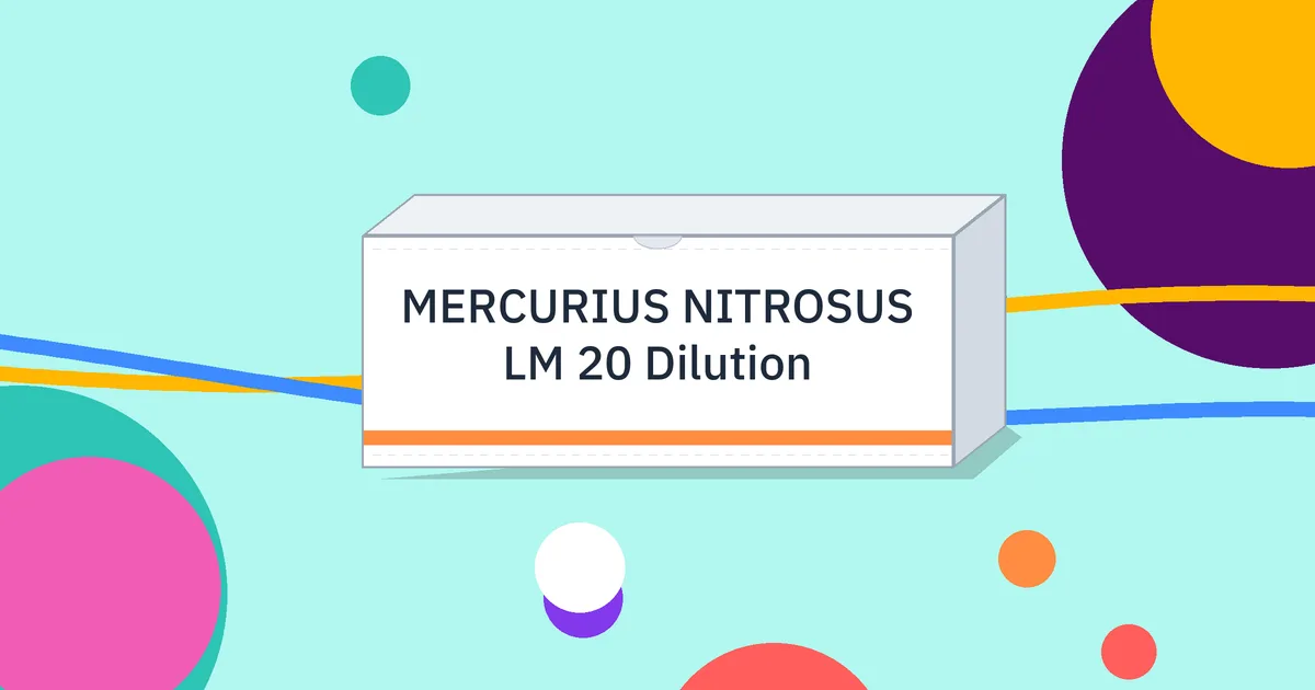 Symbolbild: Packung mit der Aufschrift MERCURIUS NITROSUS LM 20 Dilution (PZN 12952355) – Verfügbarkeit und Bezug in Apotheken in Frankfurt am Main