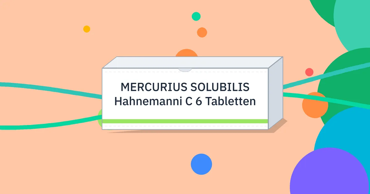 Symbolbild: Packung mit der Aufschrift MERCURIUS SOLUBILIS Hahnemanni C 6 Tabletten (PZN 07174387) – Verfügbarkeit und Bezug in Apotheken in Frankfurt am Main