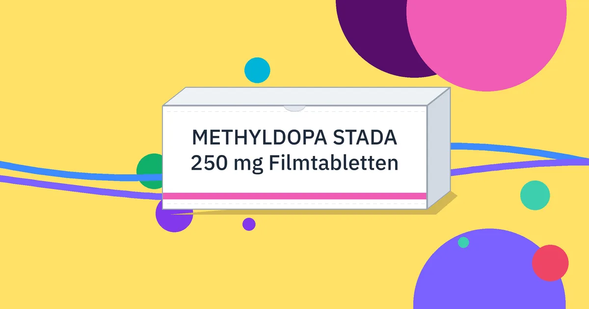 Symbolbild: Packung mit der Aufschrift METHYLDOPA STADA 250 mg Filmtabletten (PZN 08999339) – Verfügbarkeit und Bezug in Apotheken in Frankfurt am Main