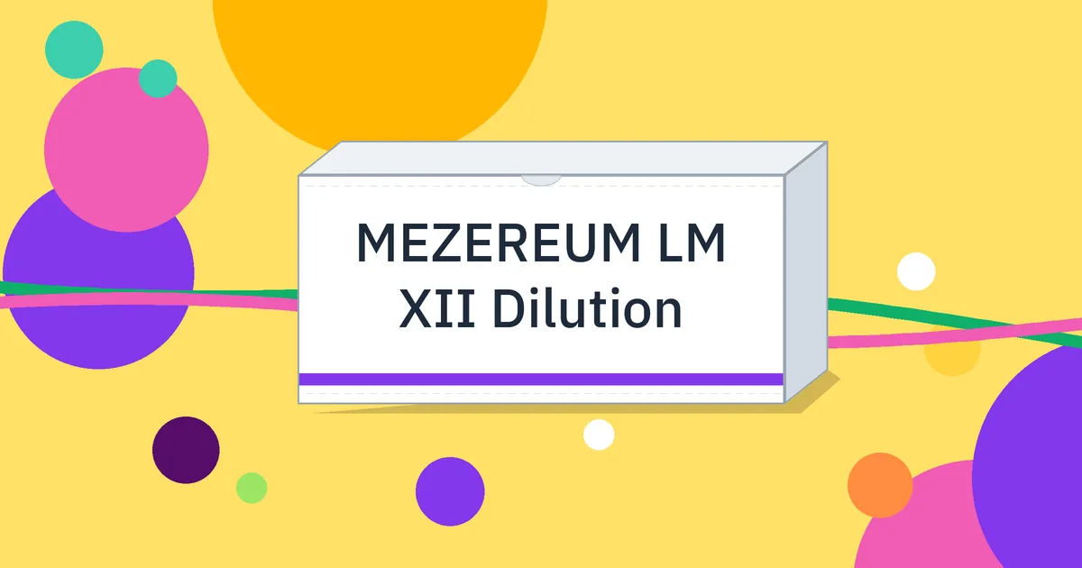 Symbolbild: Packung mit der Aufschrift MEZEREUM LM XII Dilution (PZN 04497109) – Verfügbarkeit und Bezug in Apotheken in Frankfurt am Main