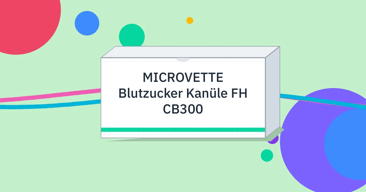 Symbolbild: Packung mit der Aufschrift MICROVETTE Blutzucker Kanüle FH CB300 (PZN 09690845) – Verfügbarkeit und Bezug in Apotheken in Frankfurt am Main
