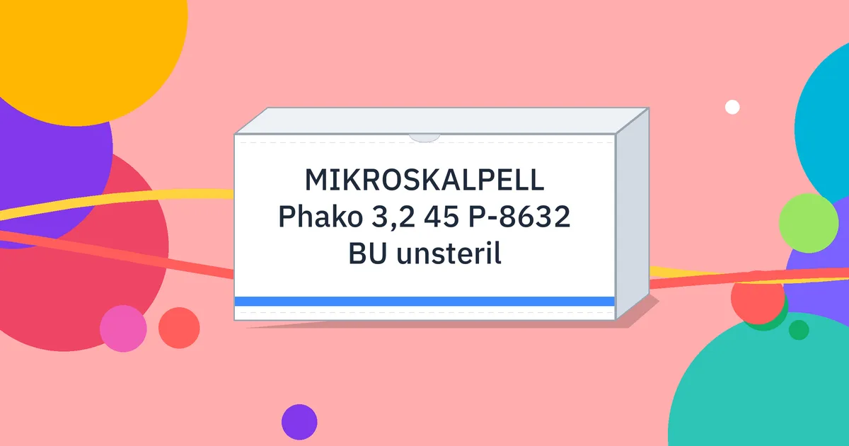 Symbolbild: Packung mit der Aufschrift MIKROSKALPELL Phako 3,2 45 P-8632 BU unsteril (PZN 09224468) – Verfügbarkeit und Bezug in Apotheken in Frankfurt am Main