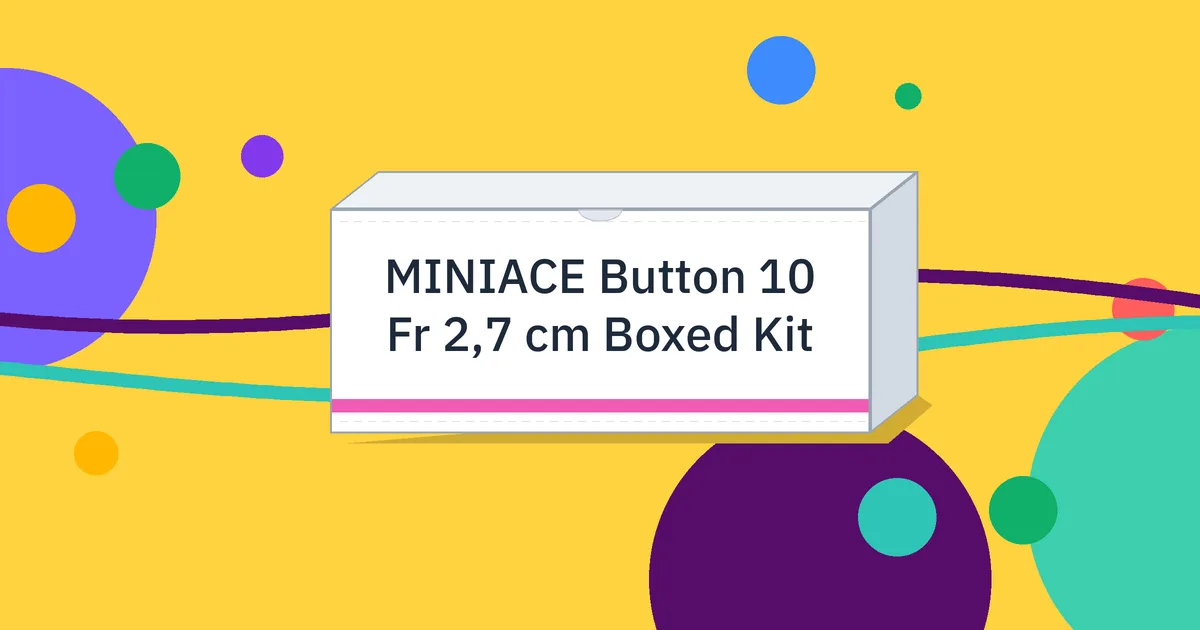 Symbolbild: Packung mit der Aufschrift MINIACE Button 10 Fr 2,7 cm Boxed Kit (PZN 16953038) – Verfügbarkeit und Bezug in Apotheken in Frankfurt am Main