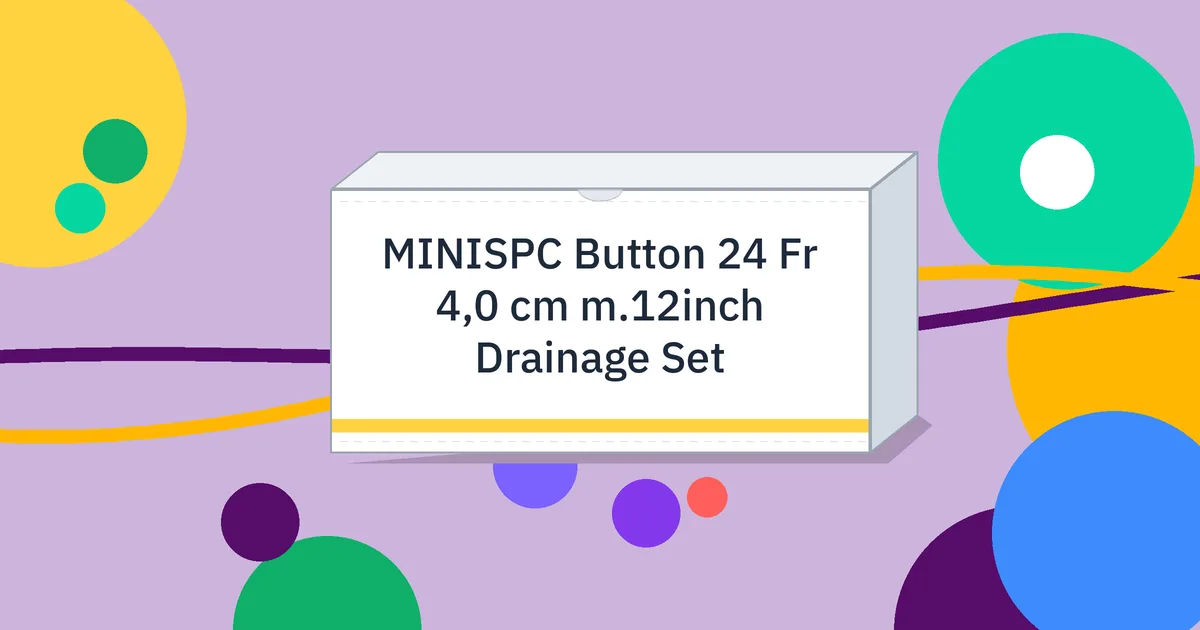 Symbolbild: Packung mit der Aufschrift MINISPC Button 24 Fr 4,0 cm m.12inch Drainage Set (PZN 20821437) – Verfügbarkeit und Bezug in Apotheken in Frankfurt am Main