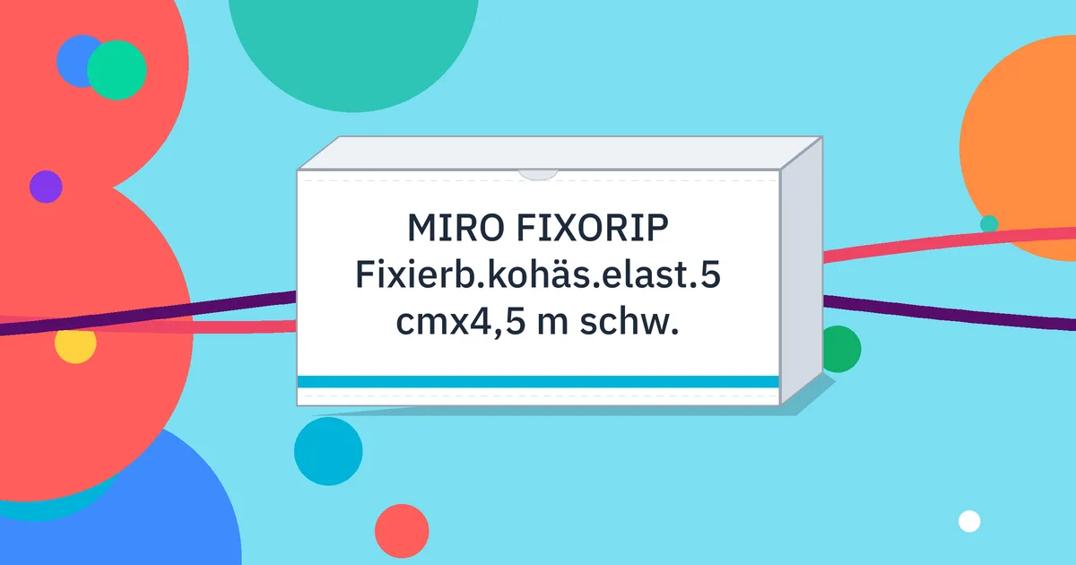 Symbolbild: Packung mit der Aufschrift MIRO FIXORIP Fixierb.kohäs.elast.5 cmx4,5 m schw. (PZN 16796099) – Verfügbarkeit und Bezug in Apotheken in Frankfurt am Main