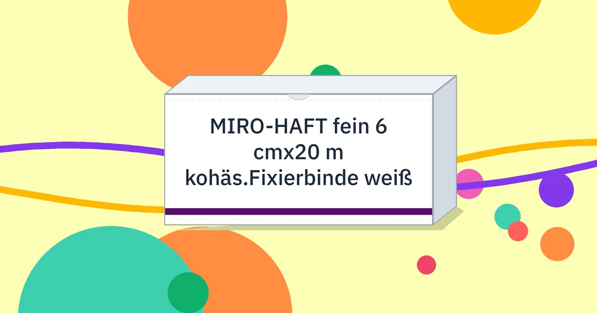 Symbolbild: Packung mit der Aufschrift MIRO-HAFT fein 6 cmx20 m kohäs.Fixierbinde weiß (PZN 19191304) – Verfügbarkeit und Bezug in Apotheken in Frankfurt am Main