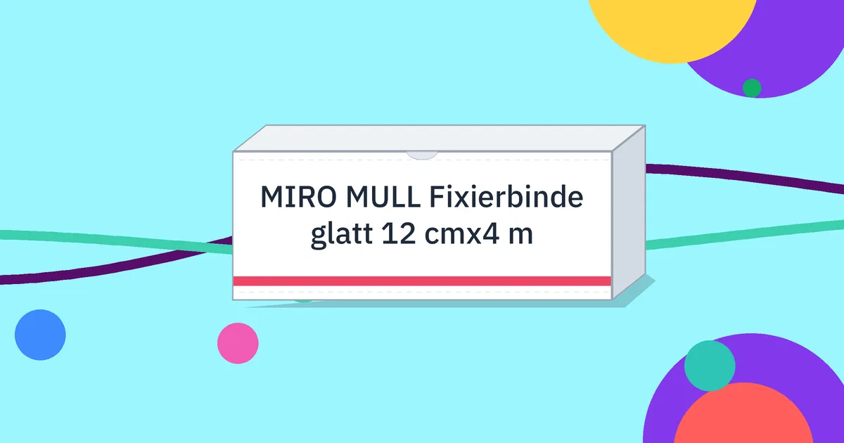 Symbolbild: Packung mit der Aufschrift MIRO MULL Fixierbinde glatt 12 cmx4 m (PZN 06854789) – Verfügbarkeit und Bezug in Apotheken in Frankfurt am Main