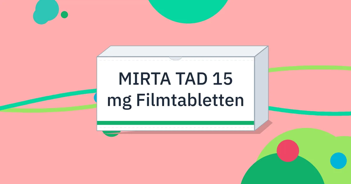 Symbolbild: Packung mit der Aufschrift MIRTA TAD 15 mg Filmtabletten (PZN 05881778) – Verfügbarkeit und Bezug in Apotheken in Frankfurt am Main