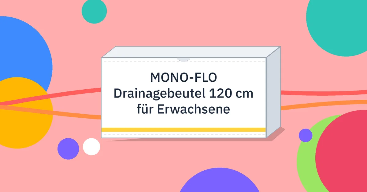 Symbolbild: Packung mit der Aufschrift MONO-FLO Drainagebeutel 120 cm für Erwachsene (PZN 06611437) – Verfügbarkeit und Bezug in Apotheken in Frankfurt am Main
