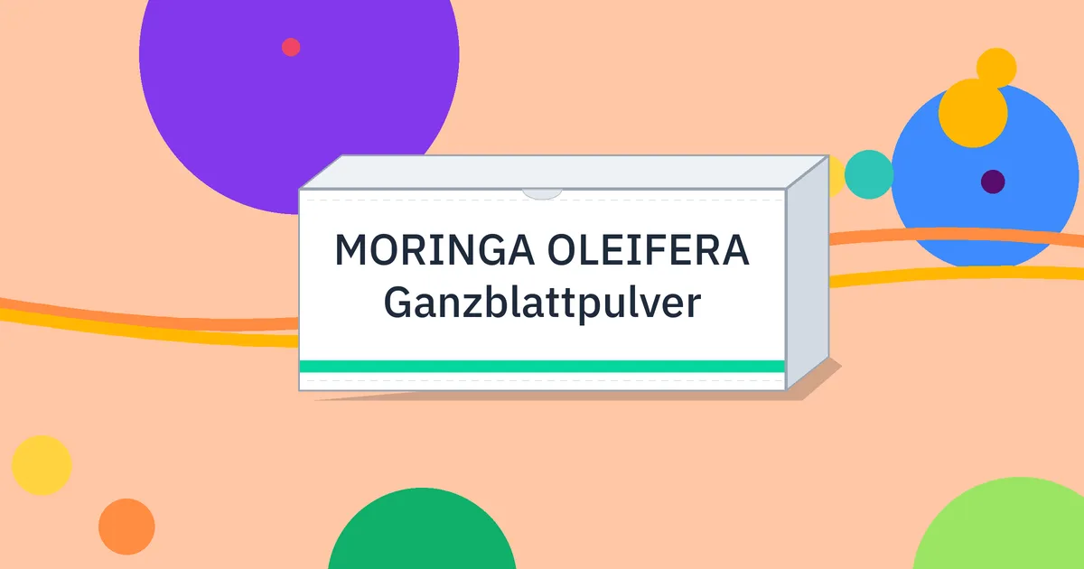 Symbolbild: Packung mit der Aufschrift MORINGA OLEIFERA Ganzblattpulver (PZN 10009321) – Verfügbarkeit und Bezug in Apotheken in Frankfurt am Main