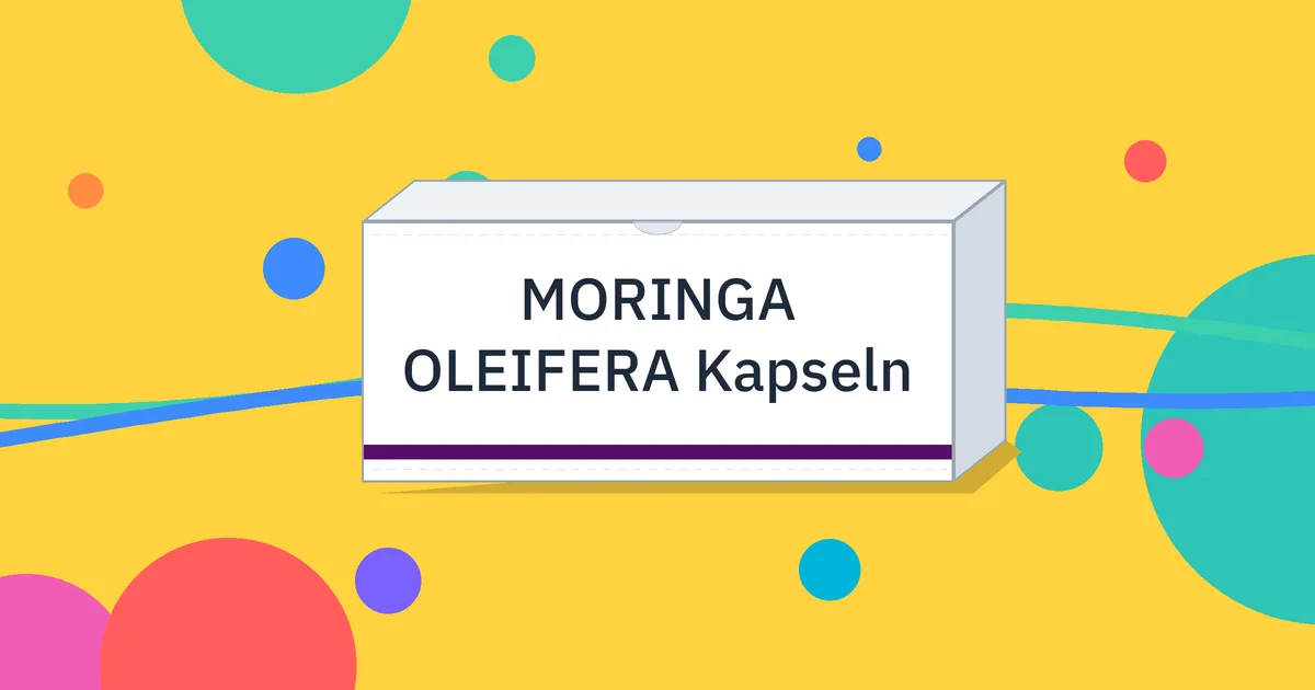 Symbolbild: Packung mit der Aufschrift MORINGA OLEIFERA Kapseln (PZN 11335525) – Verfügbarkeit und Bezug in Apotheken in Frankfurt am Main