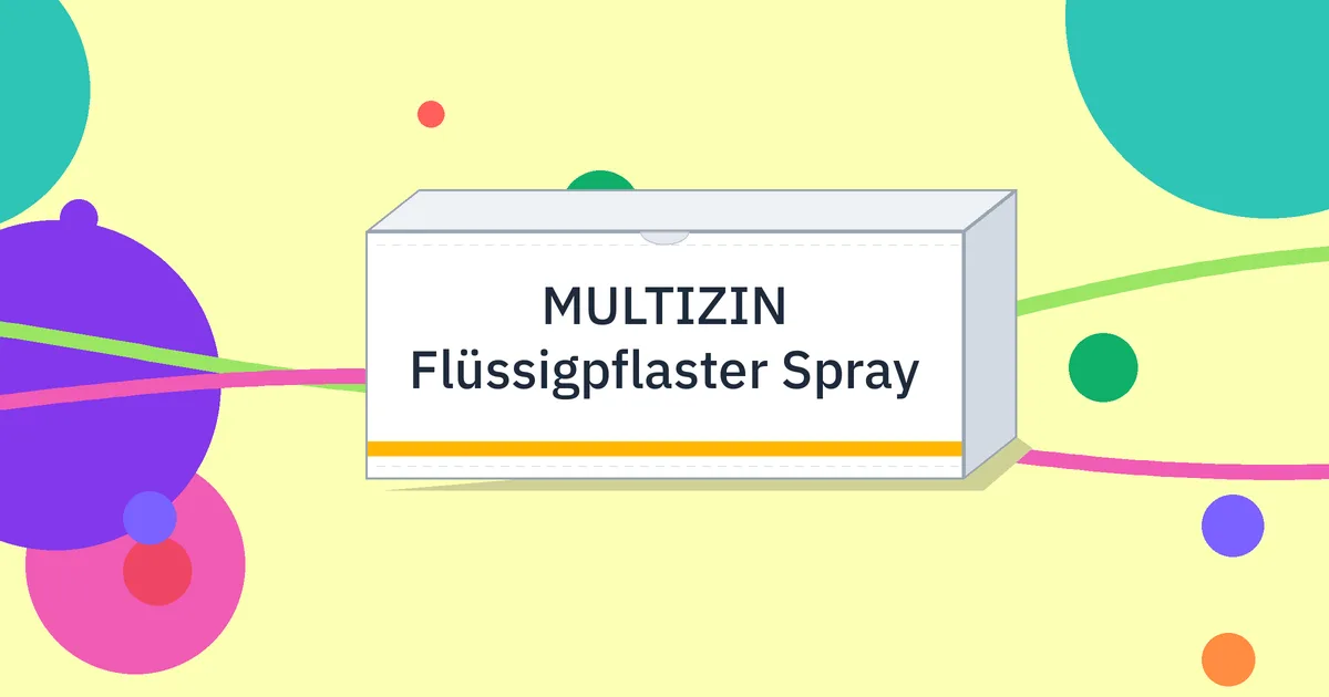 Symbolbild: Packung mit der Aufschrift MULTIZIN Flüssigpflaster Spray (PZN 16869065) – Verfügbarkeit und Bezug in Apotheken in Frankfurt am Main