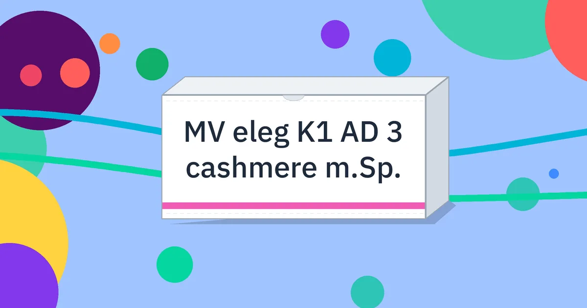 Symbolbild: Packung mit der Aufschrift MV eleg K1 AD 3 cashmere m.Sp. (PZN 14651646) – Verfügbarkeit und Bezug in Apotheken in Frankfurt am Main