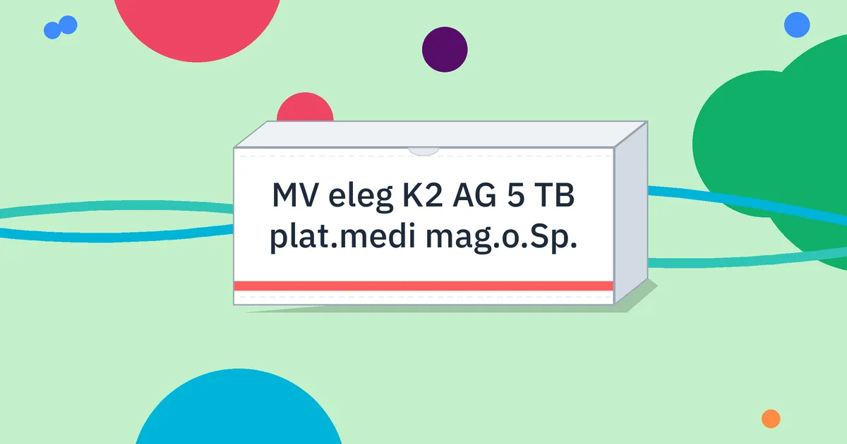 Symbolbild: Packung mit der Aufschrift MV eleg K2 AG 5 TB plat.medi mag.o.Sp. (PZN 14639243) – Verfügbarkeit und Bezug in Apotheken in Frankfurt am Main