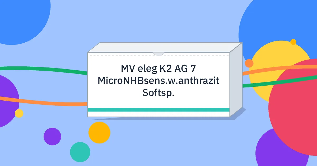 Symbolbild: Packung mit der Aufschrift MV eleg K2 AG 7 MicroNHBsens.w.anthrazit Softsp. (PZN 16072065) – Verfügbarkeit und Bezug in Apotheken in Frankfurt am Main