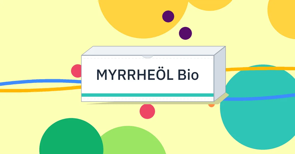 Symbolbild: Packung mit der Aufschrift MYRRHEÖL Bio (PZN 12362719) – Verfügbarkeit und Bezug in Apotheken in Frankfurt am Main