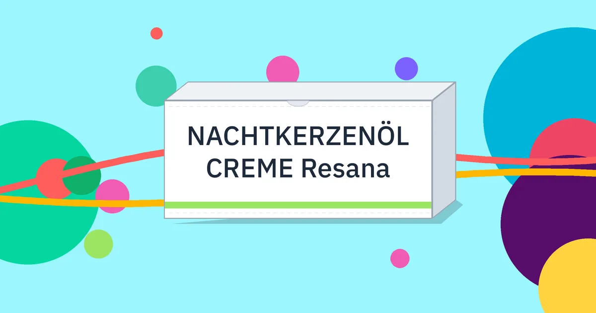 Symbolbild: Packung mit der Aufschrift NACHTKERZENÖL CREME Resana (PZN 03890342) – Verfügbarkeit und Bezug in Apotheken in Frankfurt am Main