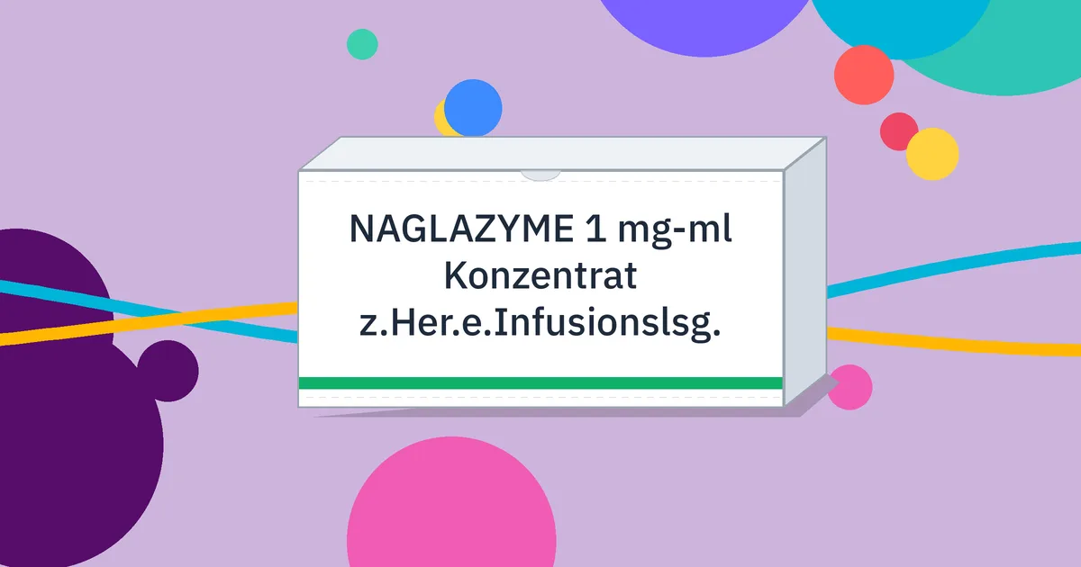Symbolbild: Packung mit der Aufschrift NAGLAZYME 1 mg-ml Konzentrat z.Her.e.Infusionslsg. (PZN 17168028) – Verfügbarkeit und Bezug in Apotheken in Frankfurt am Main