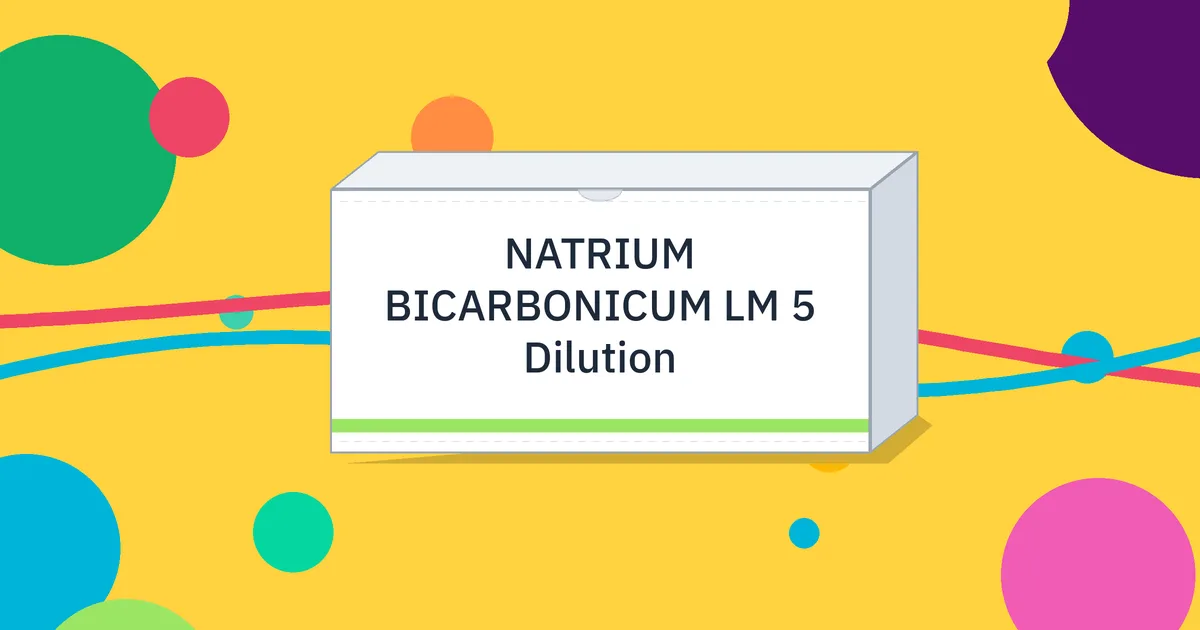 Symbolbild: Packung mit der Aufschrift NATRIUM BICARBONICUM LM 5 Dilution (PZN 12960171) – Verfügbarkeit und Bezug in Apotheken in Frankfurt am Main