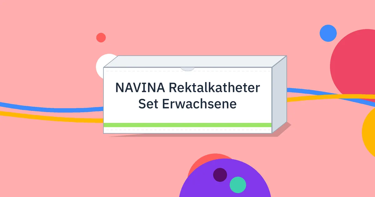 Symbolbild: Packung mit der Aufschrift NAVINA Rektalkatheter Set Erwachsene (PZN 11870276) – Verfügbarkeit und Bezug in Apotheken in Frankfurt am Main