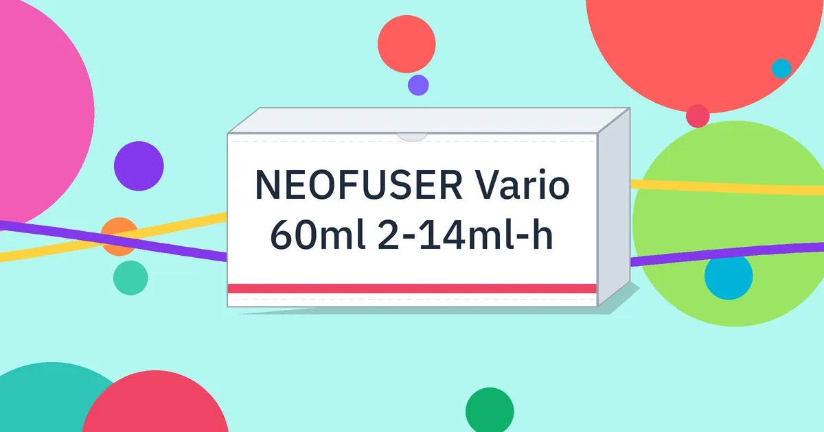 Symbolbild: Packung mit der Aufschrift NEOFUSER Vario 60ml 2-14ml-h (PZN 16512400) – Verfügbarkeit und Bezug in Apotheken in Frankfurt am Main