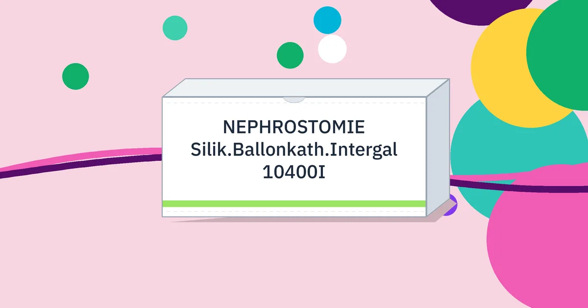 Symbolbild: Packung mit der Aufschrift NEPHROSTOMIE Silik.Ballonkath.Intergal 10400I (PZN 04155018) – Verfügbarkeit und Bezug in Apotheken in Frankfurt am Main