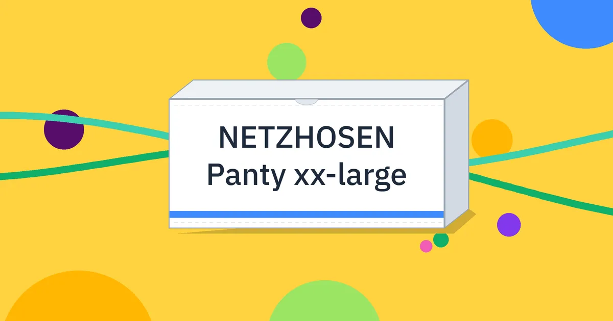 Symbolbild: Packung mit der Aufschrift NETZHOSEN Panty xx-large (PZN 09081916) – Verfügbarkeit und Bezug in Apotheken in Frankfurt am Main