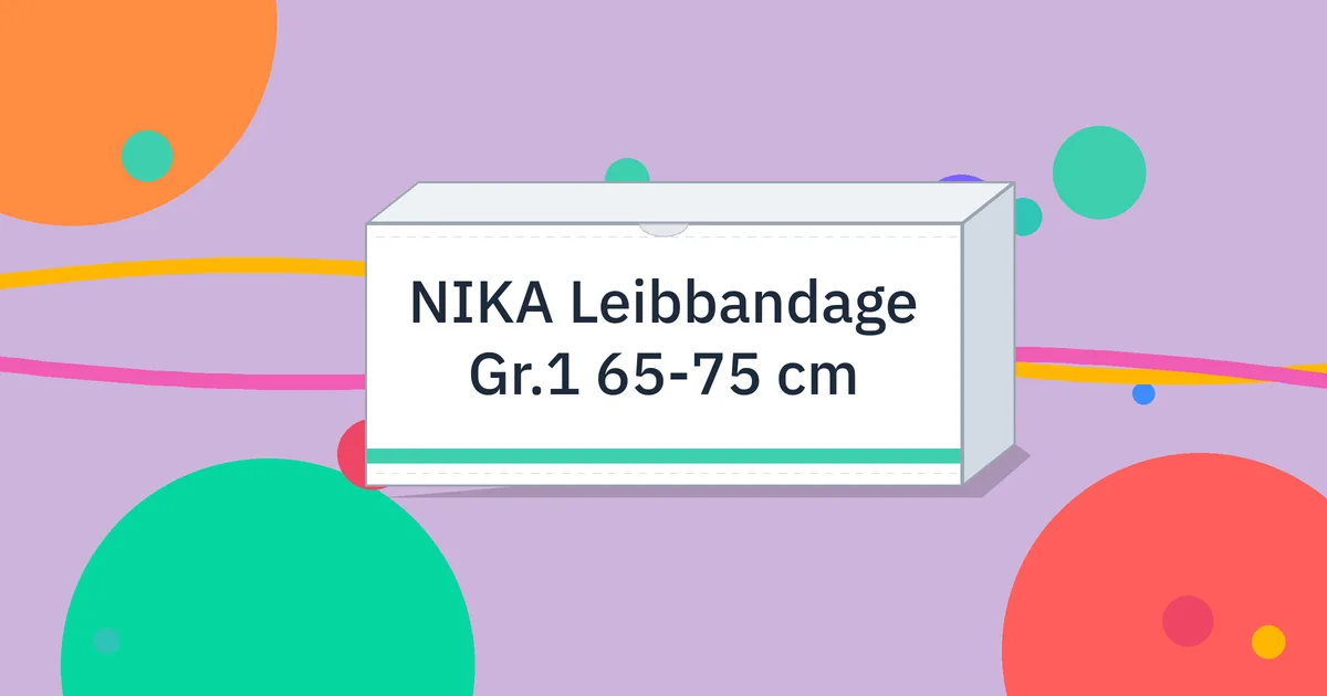 Symbolbild: Packung mit der Aufschrift NIKA Leibbandage Gr.1 65-75 cm (PZN 18172109) – Verfügbarkeit und Bezug in Apotheken in Frankfurt am Main
