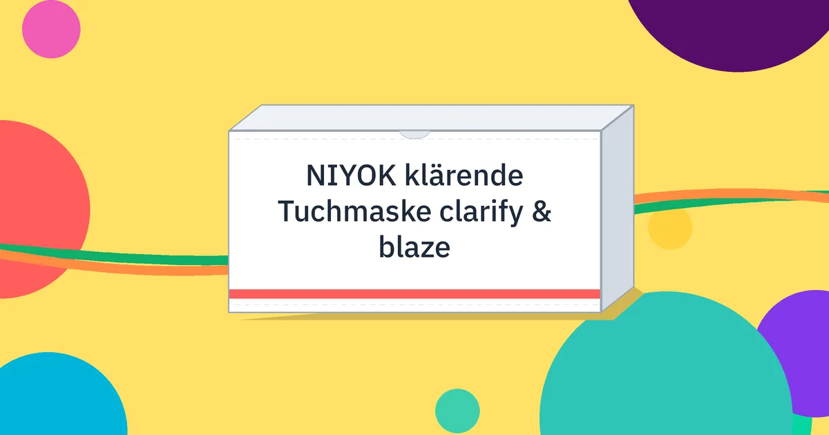 Symbolbild: Packung mit der Aufschrift NIYOK klärende Tuchmaske clarify & blaze (PZN 20587711) – Verfügbarkeit und Bezug in Apotheken in Frankfurt am Main