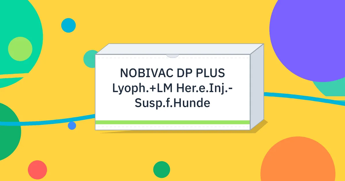 Symbolbild: Packung mit der Aufschrift NOBIVAC DP PLUS Lyoph.+LM Her.e.Inj.-Susp.f.Hunde (PZN 18167143) – Verfügbarkeit und Bezug in Apotheken in Frankfurt am Main