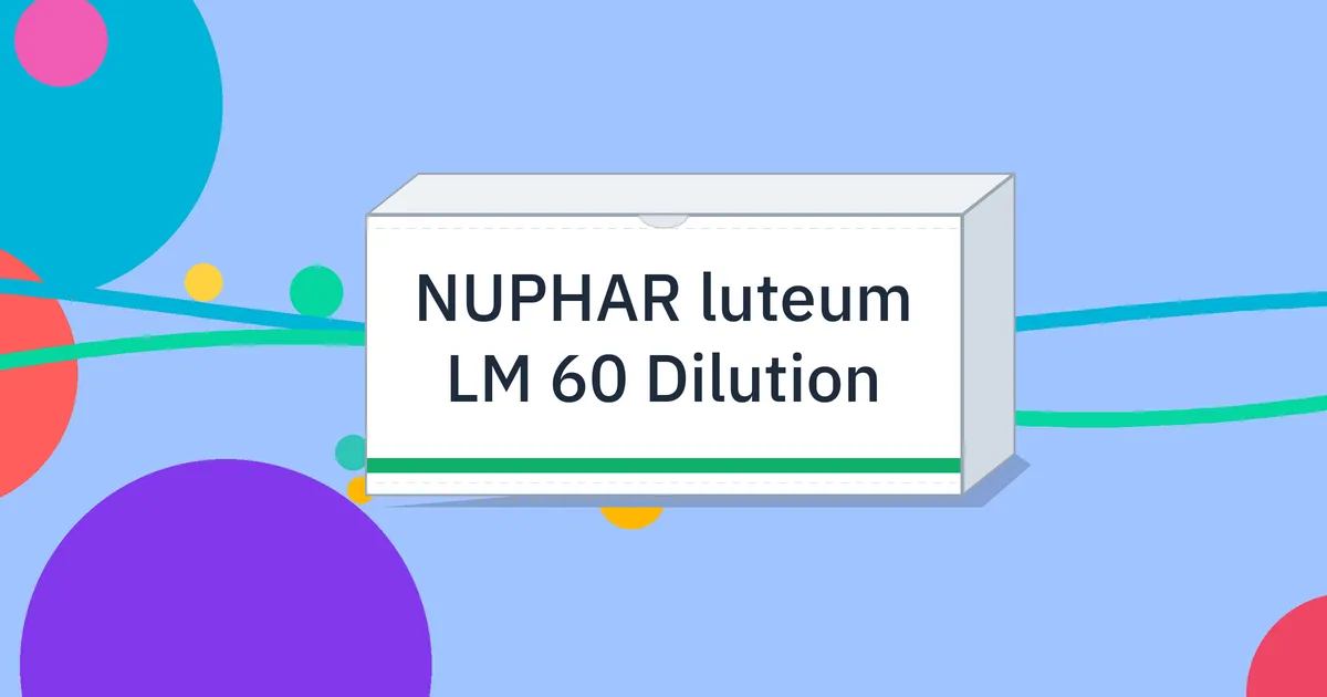 Symbolbild: Packung mit der Aufschrift NUPHAR luteum LM 60 Dilution (PZN 13620767) – Verfügbarkeit und Bezug in Apotheken in Frankfurt am Main