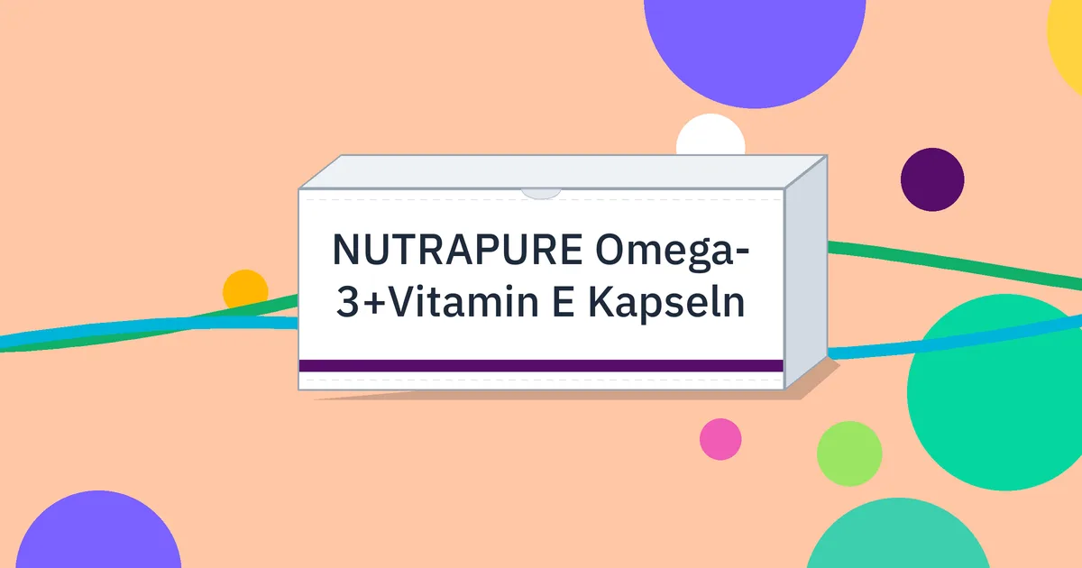 Symbolbild: Packung mit der Aufschrift NUTRAPURE Omega-3+Vitamin E Kapseln (PZN 20118637) – Verfügbarkeit und Bezug in Apotheken in Frankfurt am Main