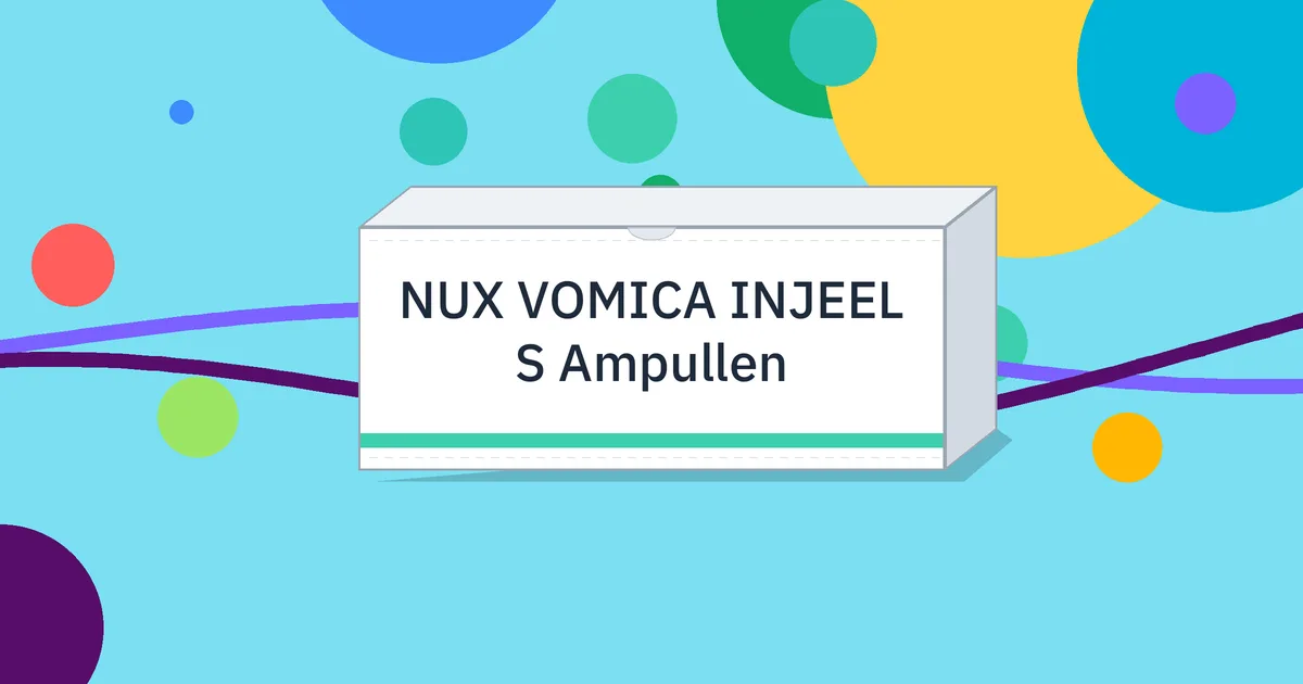 Symbolbild: Packung mit der Aufschrift NUX VOMICA INJEEL S Ampullen (PZN 04563094) – Verfügbarkeit und Bezug in Apotheken in Frankfurt am Main