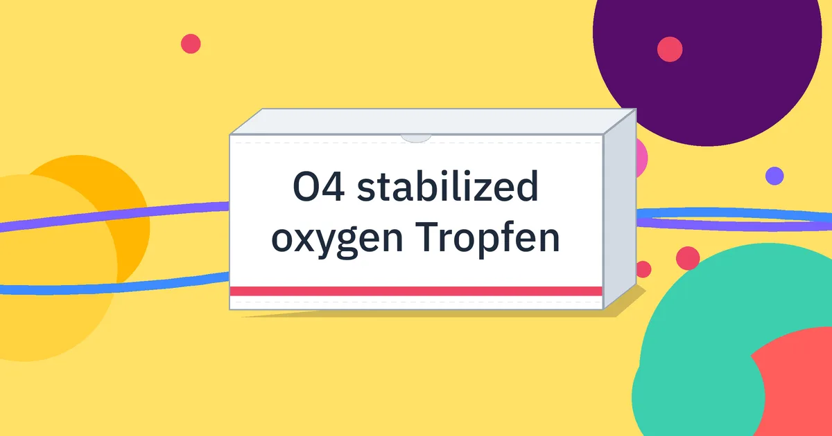 Symbolbild: Packung mit der Aufschrift O4 stabilized oxygen Tropfen (PZN 16760003) – Verfügbarkeit und Bezug in Apotheken in Frankfurt am Main
