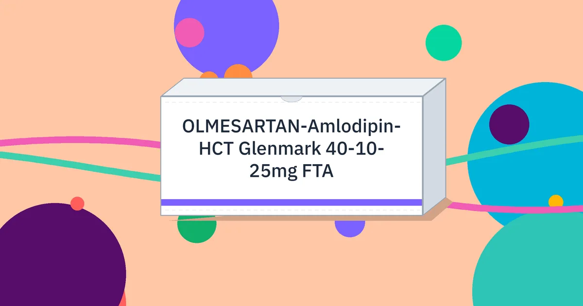 Symbolbild: Packung mit der Aufschrift OLMESARTAN-Amlodipin-HCT Glenmark 40-10-25mg FTA (PZN 17205893) – Verfügbarkeit und Bezug in Apotheken in Frankfurt am Main