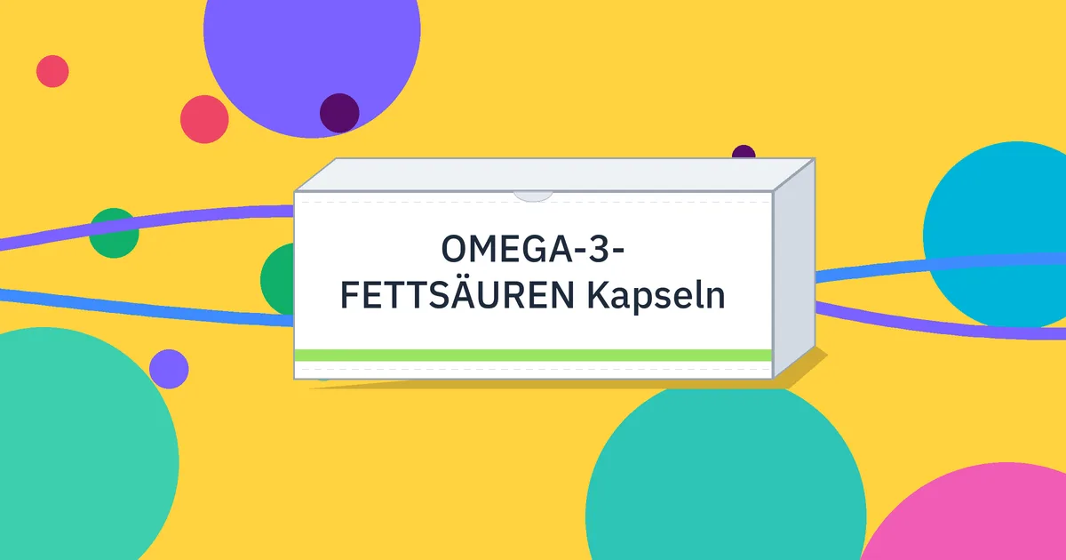 Symbolbild: Packung mit der Aufschrift OMEGA-3-FETTSÄUREN Kapseln (PZN 07415106) – Verfügbarkeit und Bezug in Apotheken in Frankfurt am Main