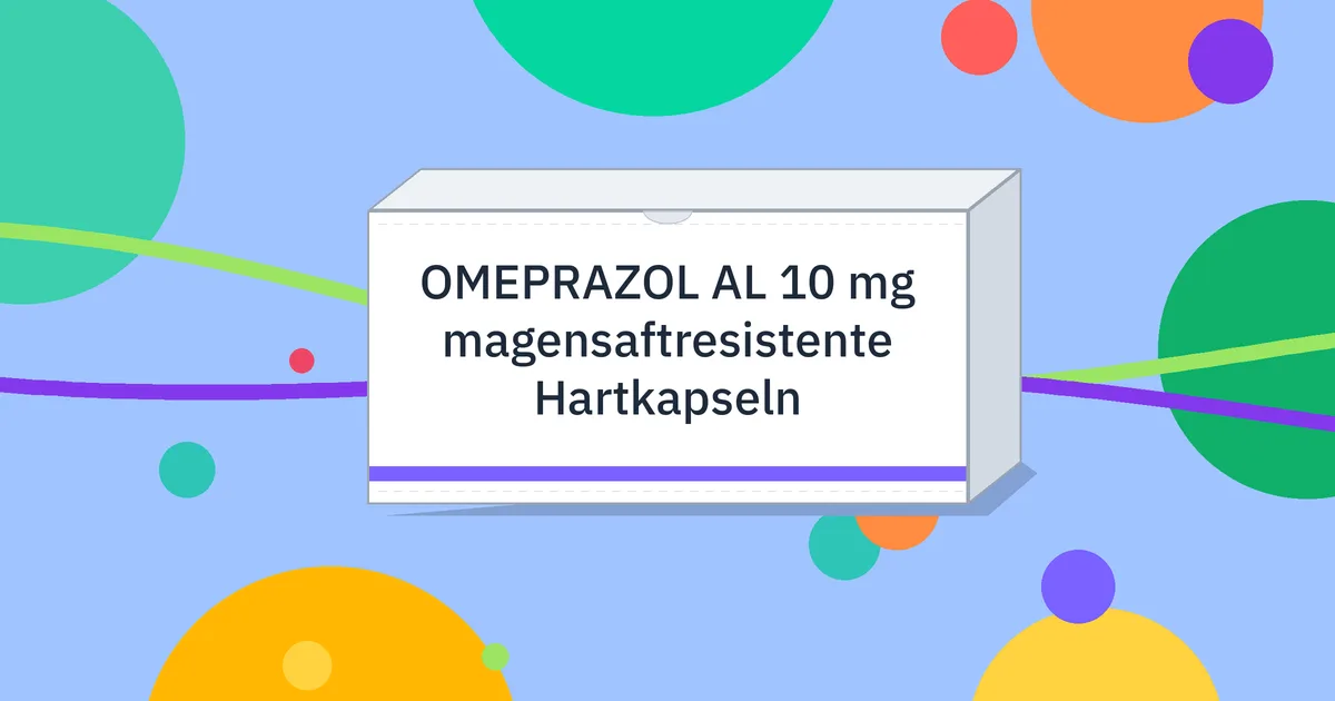 Symbolbild: Packung mit der Aufschrift OMEPRAZOL AL 10 mg magensaftresistente Hartkapseln (PZN 09667444) – Verfügbarkeit und Bezug in Apotheken in Frankfurt am Main