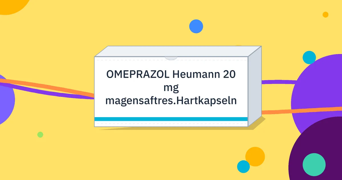 Symbolbild: Packung mit der Aufschrift OMEPRAZOL Heumann 20 mg magensaftres.Hartkapseln (PZN 15303723) – Verfügbarkeit und Bezug in Apotheken in Frankfurt am Main