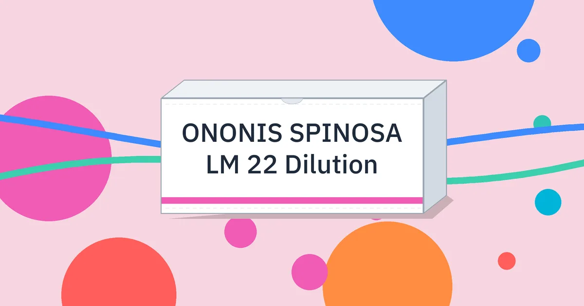Symbolbild: Packung mit der Aufschrift ONONIS SPINOSA LM 22 Dilution (PZN 13625799) – Verfügbarkeit und Bezug in Apotheken in Frankfurt am Main