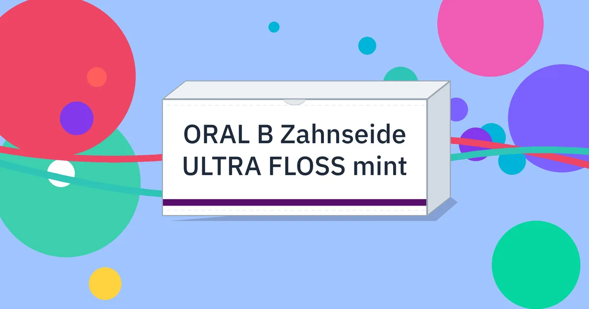 Symbolbild: Packung mit der Aufschrift ORAL B Zahnseide ULTRA FLOSS mint (PZN 11006129) – Verfügbarkeit und Bezug in Apotheken in Frankfurt am Main