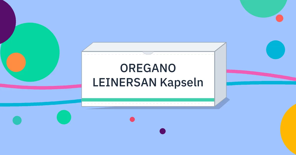 Symbolbild: Packung mit der Aufschrift OREGANO LEINERSAN Kapseln (PZN 19765113) – Verfügbarkeit und Bezug in Apotheken in Frankfurt am Main